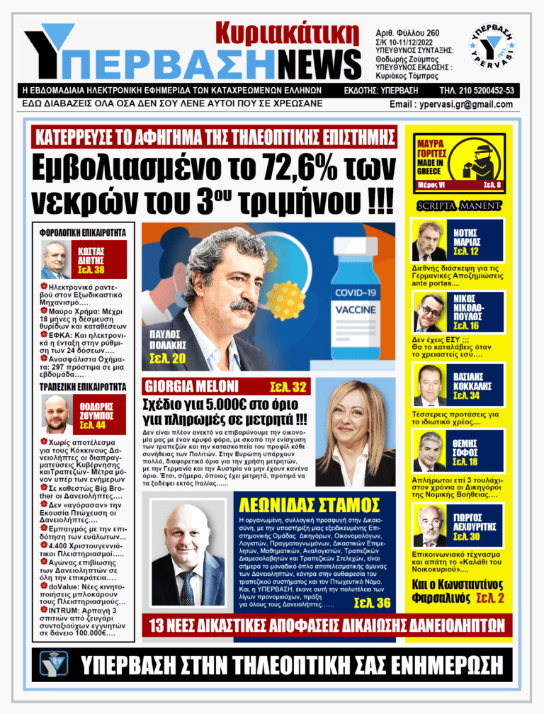 ΥΠΕΡΒΑΣΗ NEWS - Δείτε όλα τα Πρωτοσέλιδα μας | Υπέρβαση TV